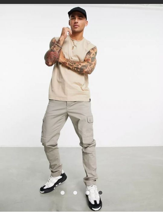 Basic Beige Tank Top For Men - broncopolos.com