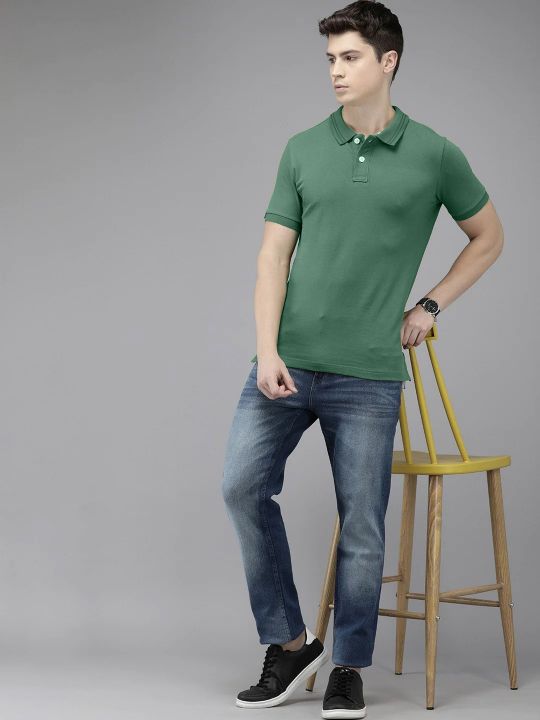 Basic Olive Green Double Butt Collared Pique Polo T Shirt - broncopolos.com
