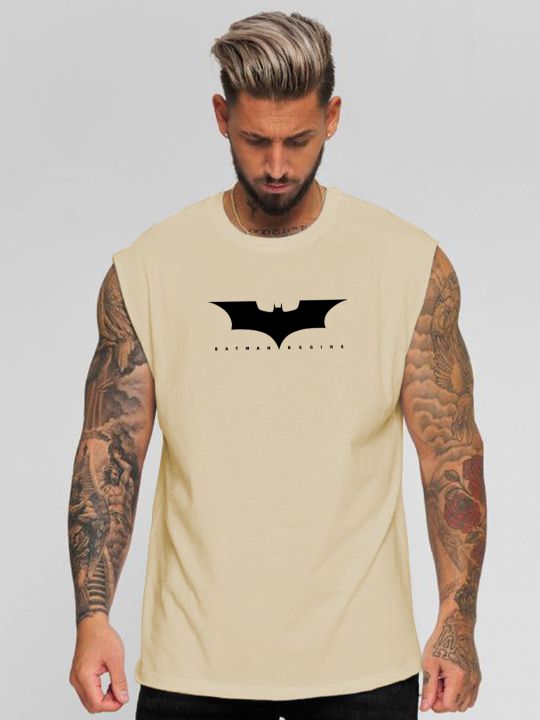Batman Beige Tank Top For Men - broncopolos.com