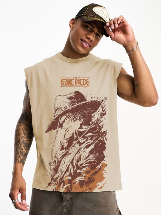 Beige One Piece Tank For Men - broncopolos.com