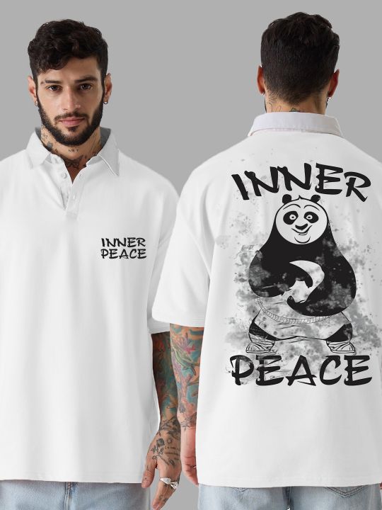 Inner Peace Oversized Polo T Shirt - broncopolos.com