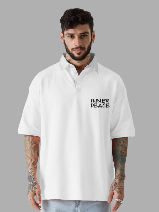 Inner Peace Oversized Polo T Shirt - broncopolos.com
