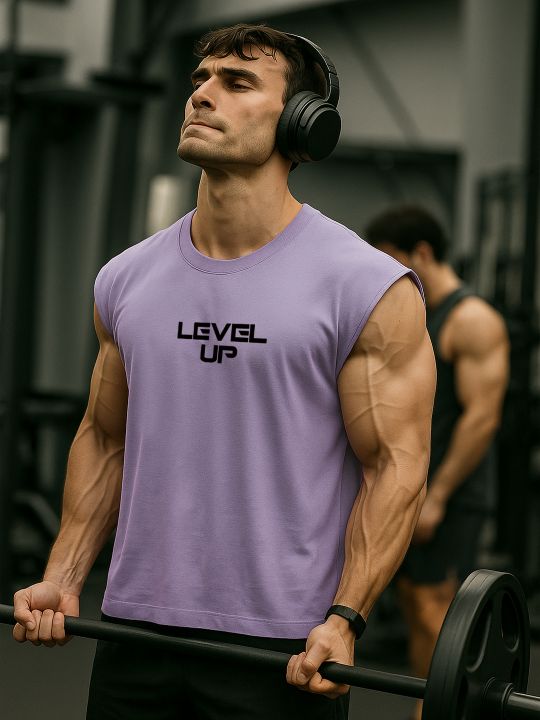 Level Up Lilac Tank For Men - broncopolos.com