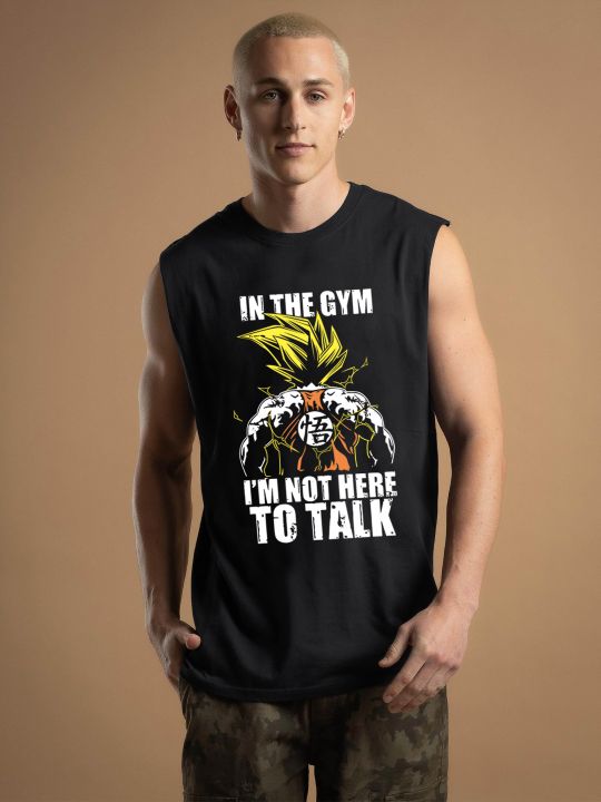 Not Here To Talk Goku Tank For Men - broncopolos.com
